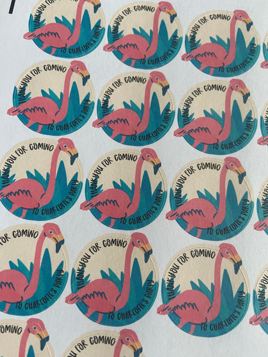 Personalised 3cm Stickers x 35 Party Bags Corporate Logo – emsworthsweets